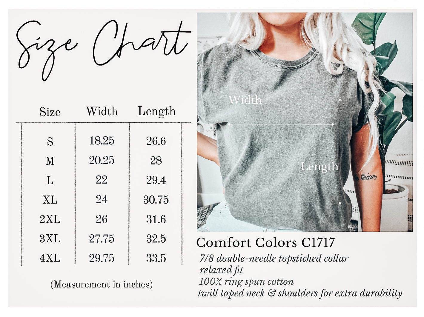 Color & Size Charts – LadyishCreative